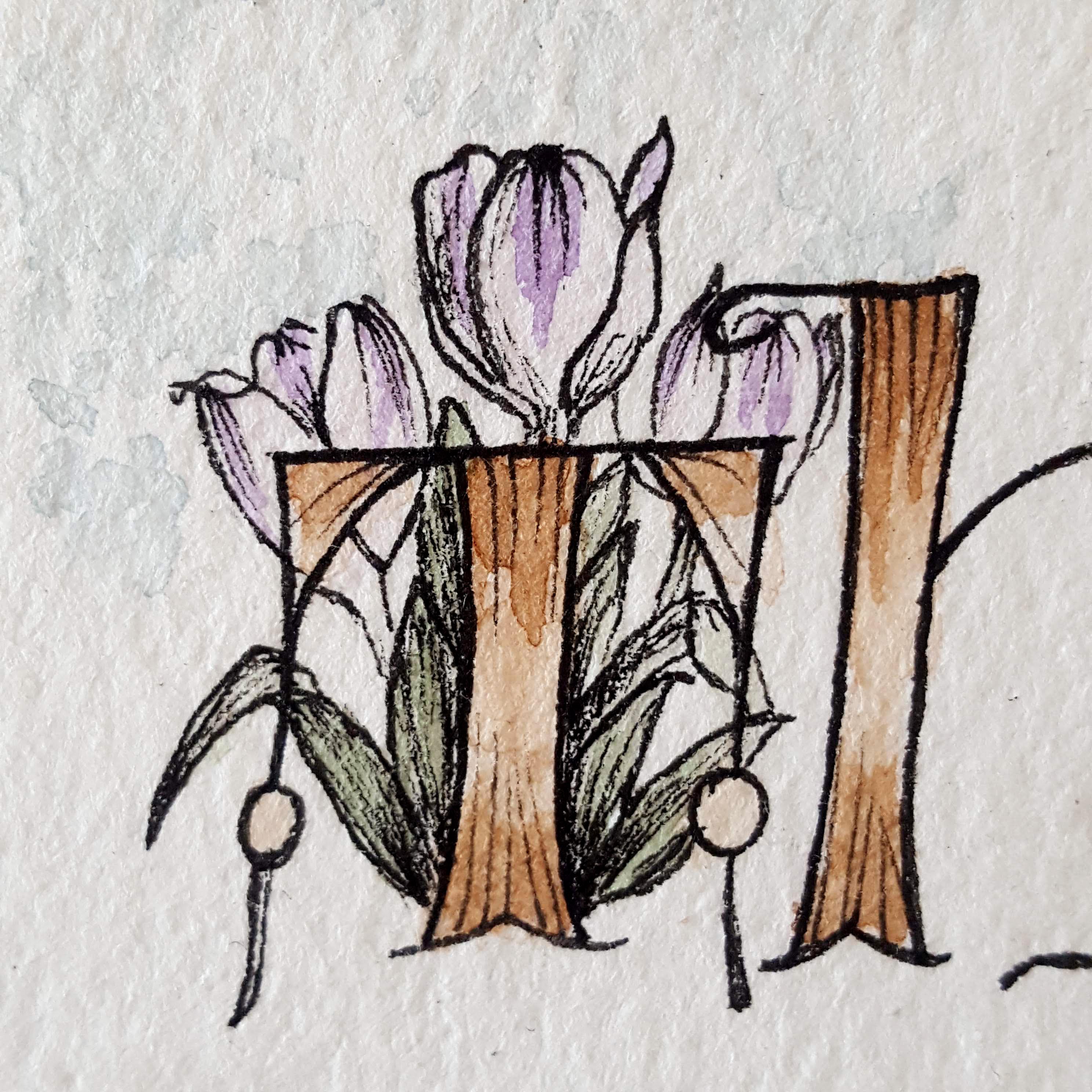 Floral Versal Letters - Crossroads Calligraphy®