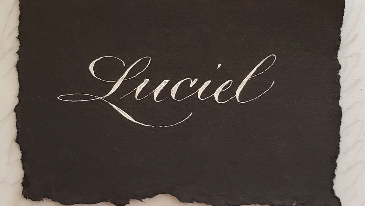 Hand Torn Calligraphy Place Cards - Crossroads Calligraphy